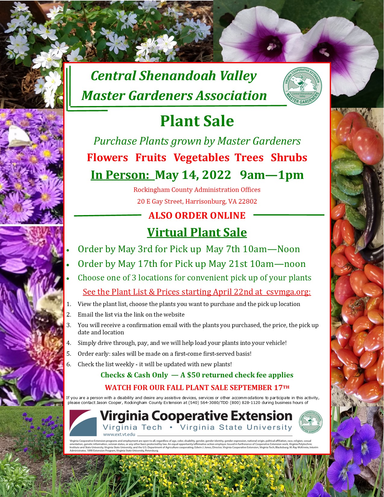 Spring Plant Sale: In-Person (May 14) – Central Shenandoah Valley ...